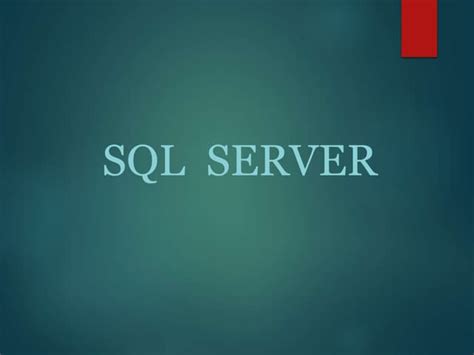 Sql Server Part 1 Ppt