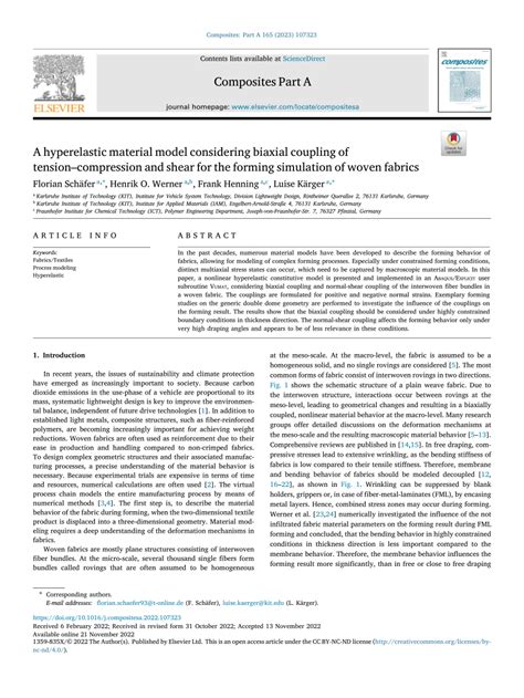 Pdf A Hyperelastic Material Model Considering Biaxial Coupling Of