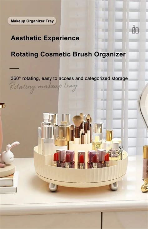 화장대 정리함 360도 회전 향수 정리함 화장대 주방 및 욕실용 대용량 메이크업 정리함 욕실 정리함 Temu