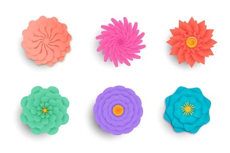 Free Vector Spring Flower Collection In Paper Style