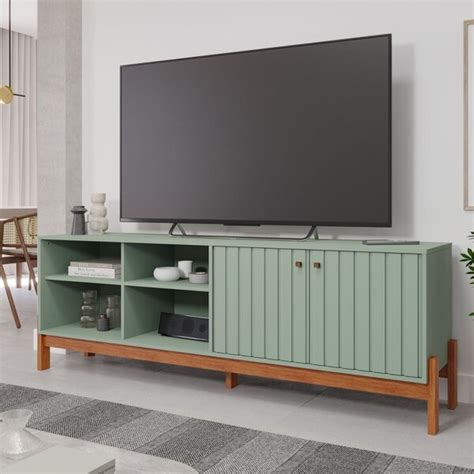 Rack Para Tv De Até 70 Polegadas 100 Mdf Ripado Holanda 180cm Salviacinamomo Leroy Merlin