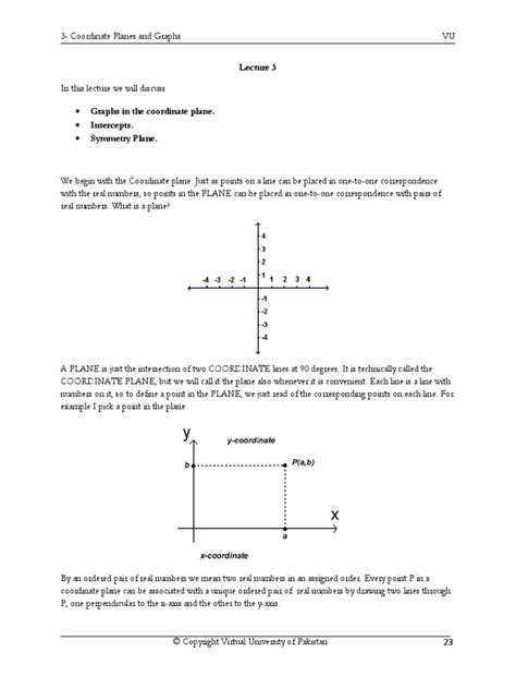 Lecture 3 Pdf Cartesian Coordinate System Plane Geometry