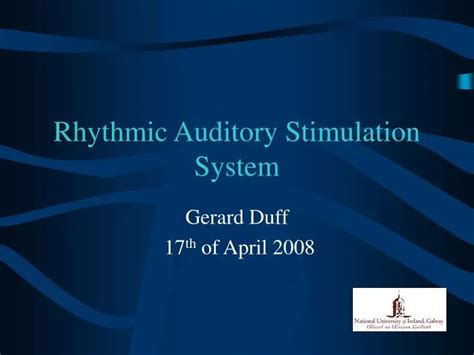 Ppt Rhythmic Auditory Stimulation System Powerpoint Presentation