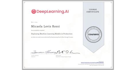 Completion Certificate For Deploying Machine Learning Models In