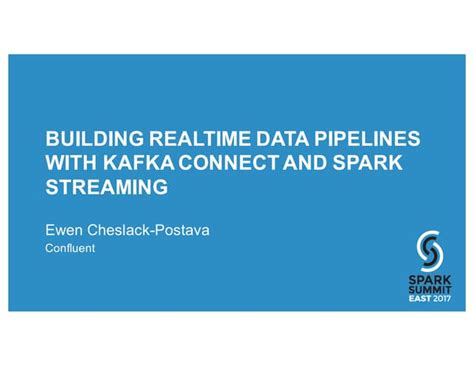Building Realtime Data Pipelines With Kafka Connect And Spark Streaming Spark Summit East Talk
