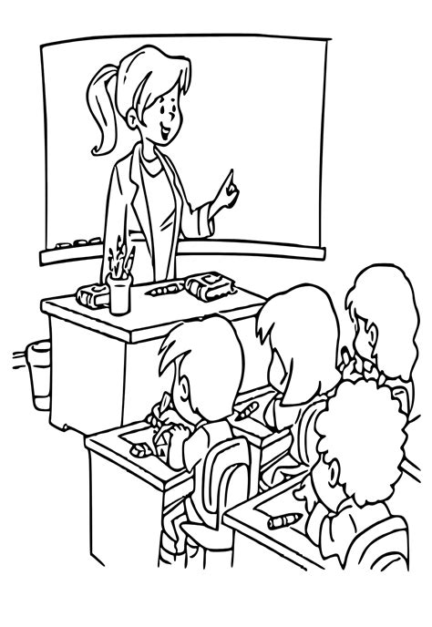 Gambar Mewarna Helaian Dan Halaman Cikgu Kelas Boleh Cetak Percuma