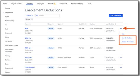 Add Edit Company And Employee Deductions