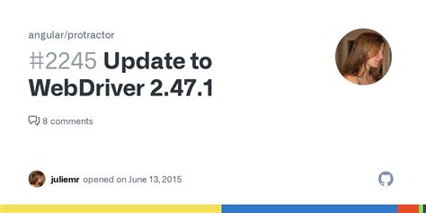 Update To WebDriver Issue Angular Protractor GitHub
