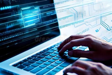 Concept Of Making Digital Coding On The High End Laptop Stock Illustration Illustration Of