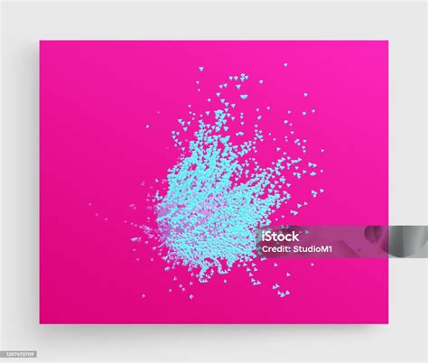 비행 유성 우주 물체 동적 방사된 파티클이 있는 배열입니다 미래 지향적 인 디자인 추상 배경입니다 3d 벡터 그림 3차원 형태에 대한 스톡 벡터 아트 및 기타 이미지