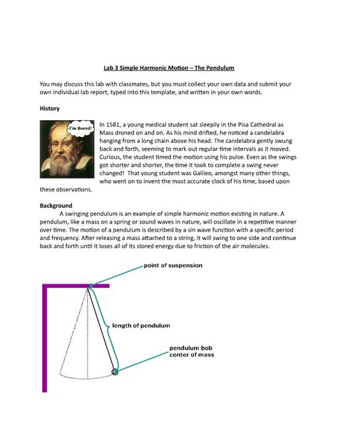 Galileo Pendulum Experiment