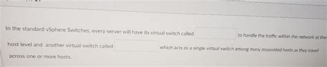 Answered In The Standard Vsphere Switches Every Bartleby