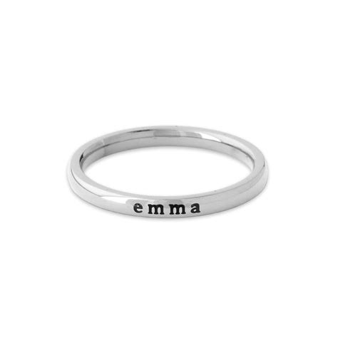 Tiny Stackable Name Ring Mint And Lily
