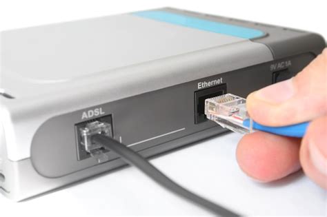 Premium Photo Communication Object Plug Cable To Adsl Modem For Internet