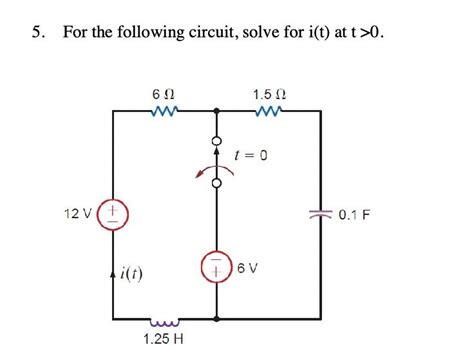 Solved For The Following Circuit Solve For I T At T Chegg
