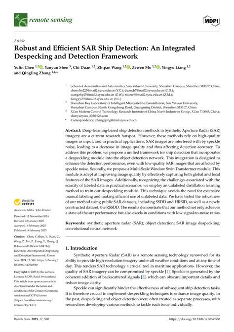 Pdf Robust And Efficient Sar Ship Detection An Integrated Despecking And Detection Framework