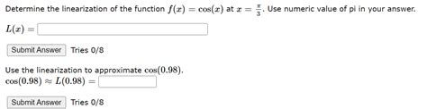 Solved Determine The Linearization Of The Function Chegg
