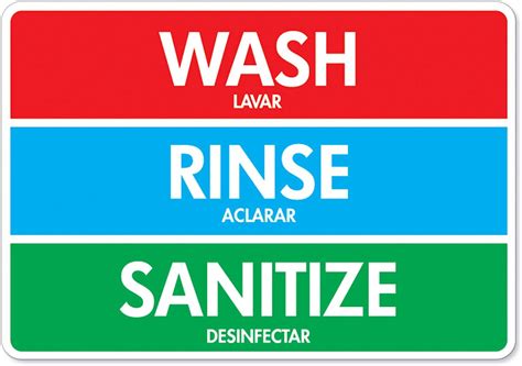 Free Printable Wash Rinse Sanitize Signs Free Printable A Z