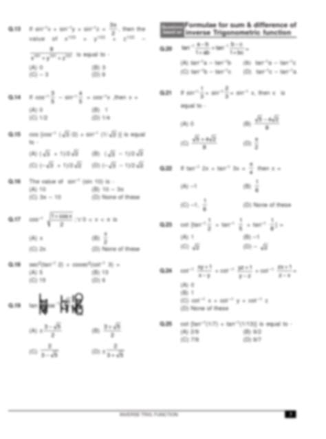 SOLUTION Inverse Trigonometric Functions Studypool
