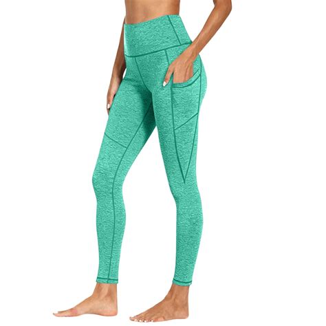 Color Block Leggings For Women Thin Yoga Pants With Pockets High