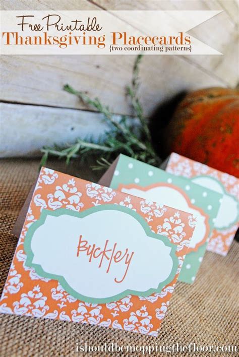 Printable Thanksgiving Placecards Thanksgiving Place Cards