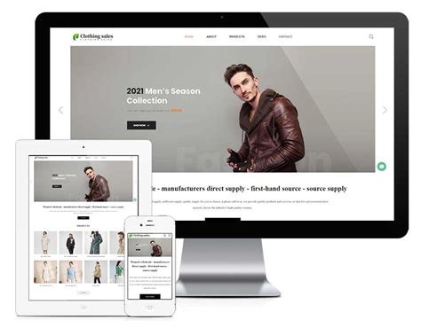 响应式服装服饰外贸企业网站模板 易优CMS