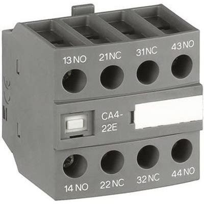 Abb Ca4 04e Front Mount Auxiliary Contact With Screw Terminal 4nc 6 A