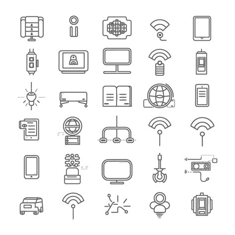 Premium Vector Minimalist Line Art Icon Iot Collection Set Logo Symbol