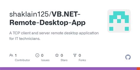 GitHub Shaklain125 VB NET Remote Desktop App A TCP Client And Server Remote Desktop