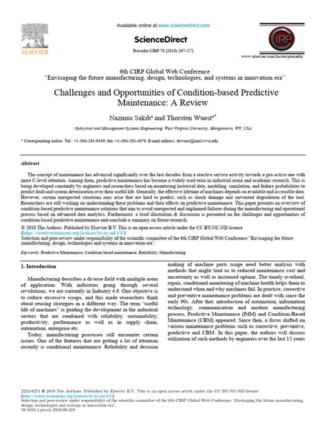 Challenges And Opportunities Of Condition Based Predictive Maintenance Download Free Pdf