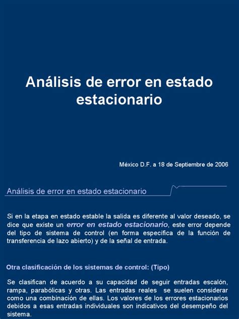 Analisis De Error Pdf Sistema De Control Matemáticas