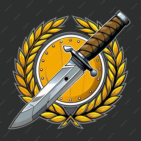 A Sword With A Sword And A Gold Circle With A Gold Star On It Premium Ai Generated Vector