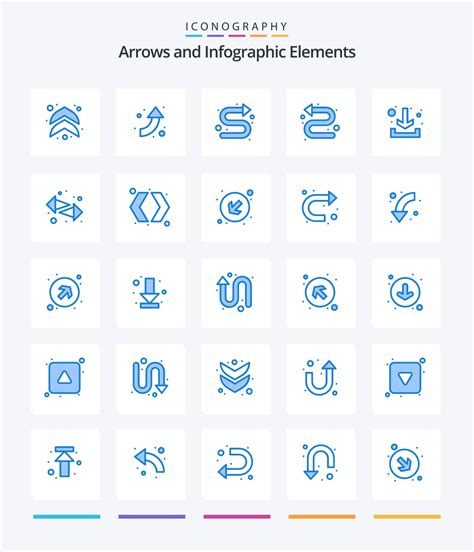 Flecha Creativa 25 Paquete De Iconos Azules Como Flecha Abajo Flecha