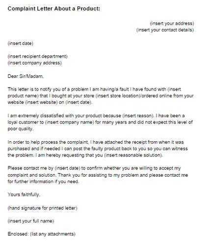 Complaint Letter Format Artofit