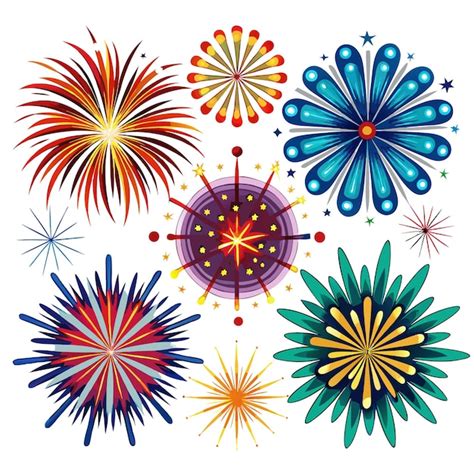 Colorful Fireworks Exploding In The Sky Premium Ai Generated Vector