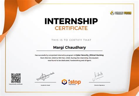 completed cybersecurity and ethical hacking internship margi