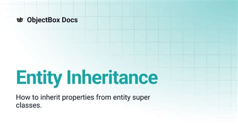 Entity Inheritance Objectbox Docs