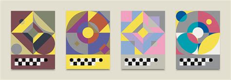 복고풍 멀티 컬러 바우하우스 모자이크의 기본 기하학적 요소 둥근 직사각형 및 삼각형 모양의 추상 적 패턴 배경입니다 바우하우스