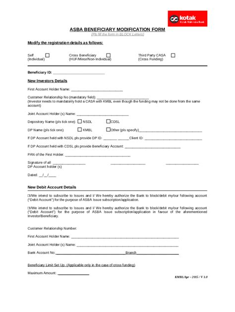 Registration For Asba Ipo Applicationpdfbanks Doc Template Pdffiller