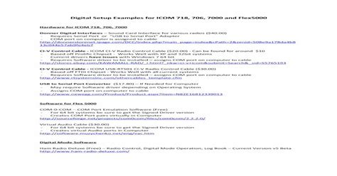 Pdf Digital Setup Examples For Icom 718 706 7000 And … Digital Digital Setup Examples For