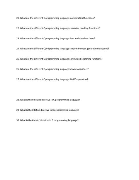 6p Practice Material What Are The Different C Programming Language Mathematical Functions