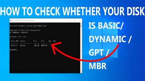 How To Check Disk Type Gpt Mbr Basic Or Dynamic Using Cmd Windows Tutorial Youtube