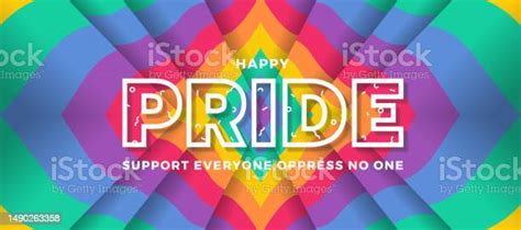 해피 프라이드의 달 모두가 아무도 억압하지 않도록 지원 추상적인 무지개 프라이드 깃발 대칭 텍스처 배경 벡터 디자인에 대한