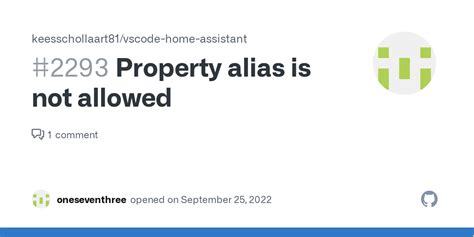 property alias is not allowed · issue 2293 · keesschollaart81 vscode