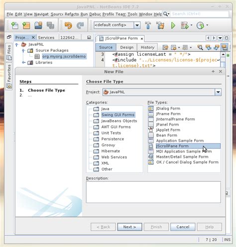 Netbeans GUI Editor How To Create A Form With JScrollPane Top Level Component Stack Overflow