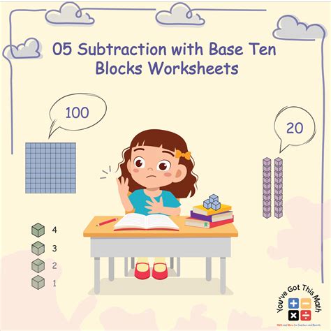 5 Subtraction With Base Ten Blocks Worksheets Fun Activities