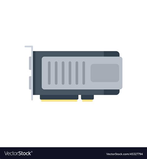Video Card Icon Flat Pc Gpu Royalty Free Vector Image