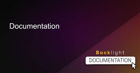Documentation Backlightdev Documentation