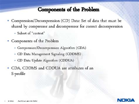 Components Of The Problem Compressiondecompression Cd Data Set