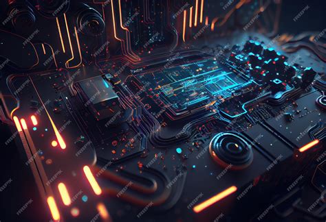 Premium Ai Image Close Up Macro Shot Of Circuit Cyberspace Board With